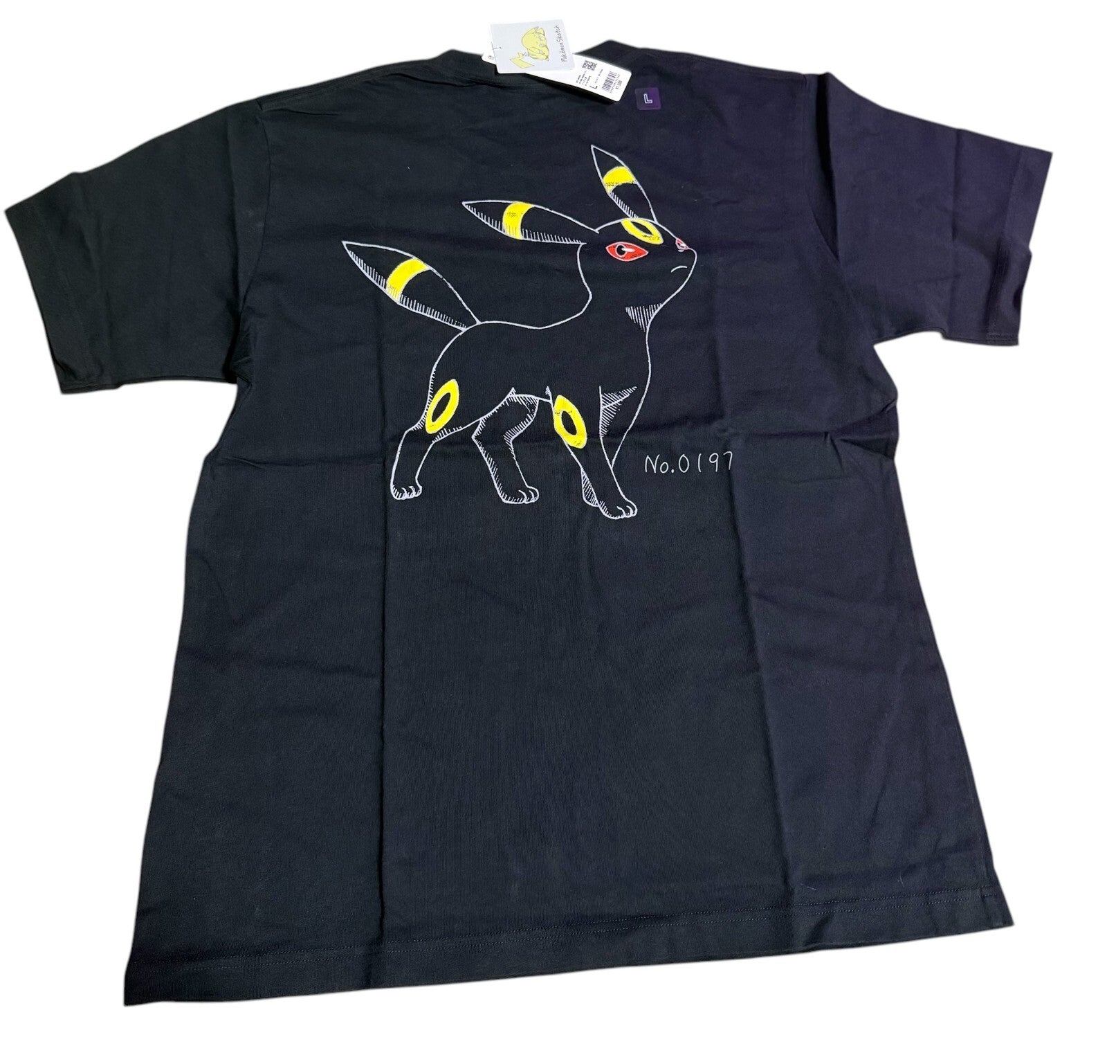UNIQLO 2025 Pokémon Sketch Design No.0197 Umbreon L size Black From JA ...